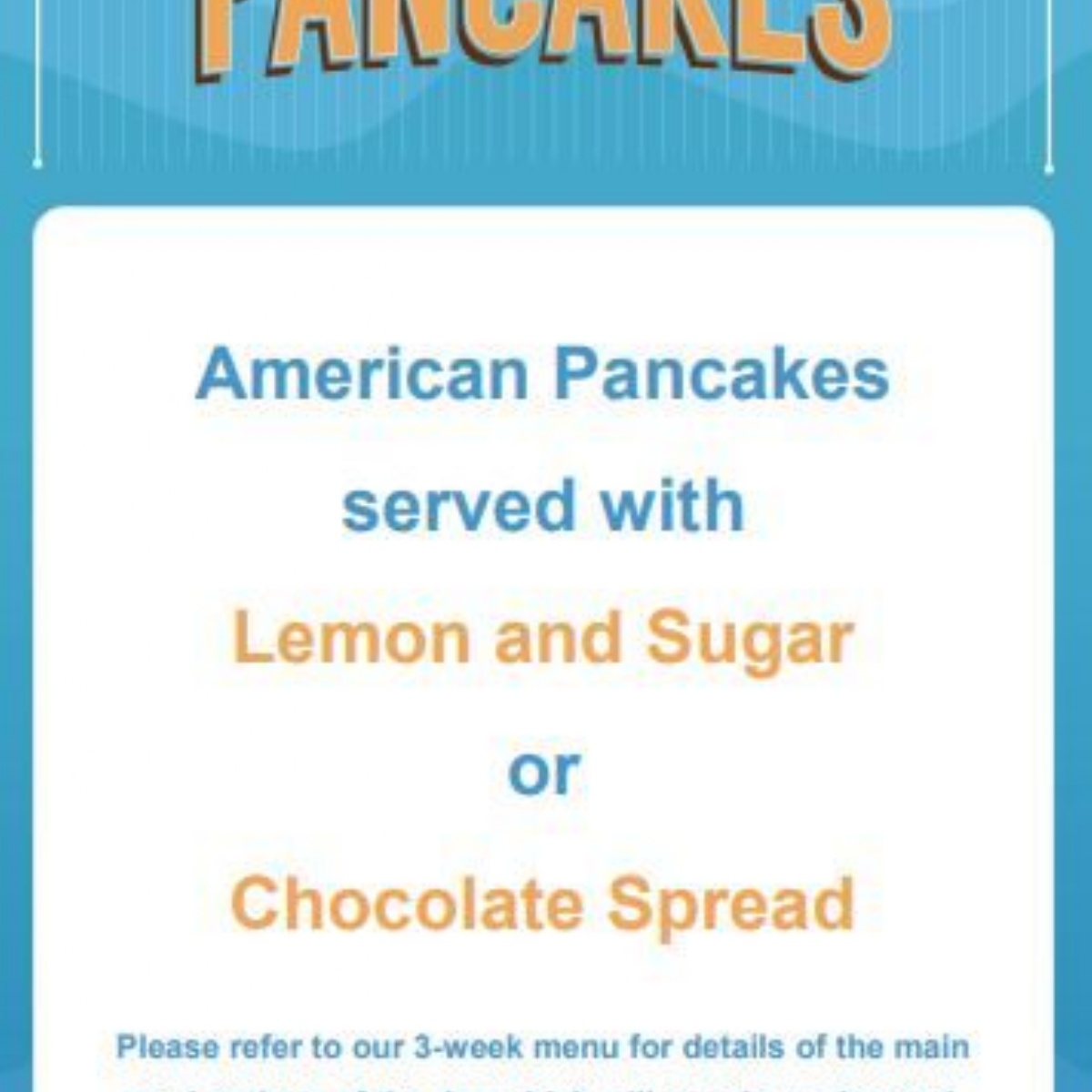 Foxfield Primary School - Pancake Day Menu - Tuesday 6th February 2024